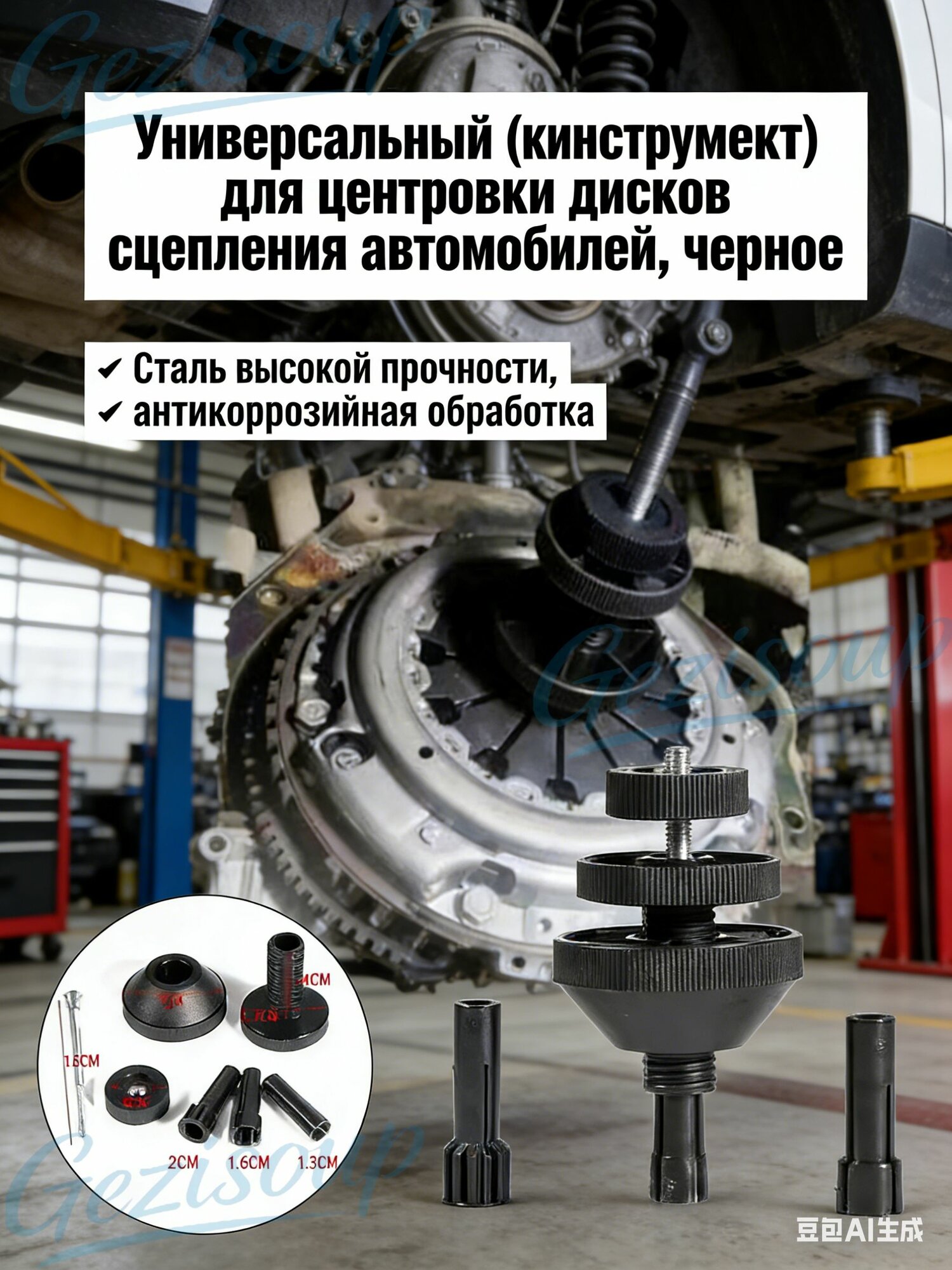 Универсальный комплект (инструмент) для центровки дисков сцепления автомобилей, черное