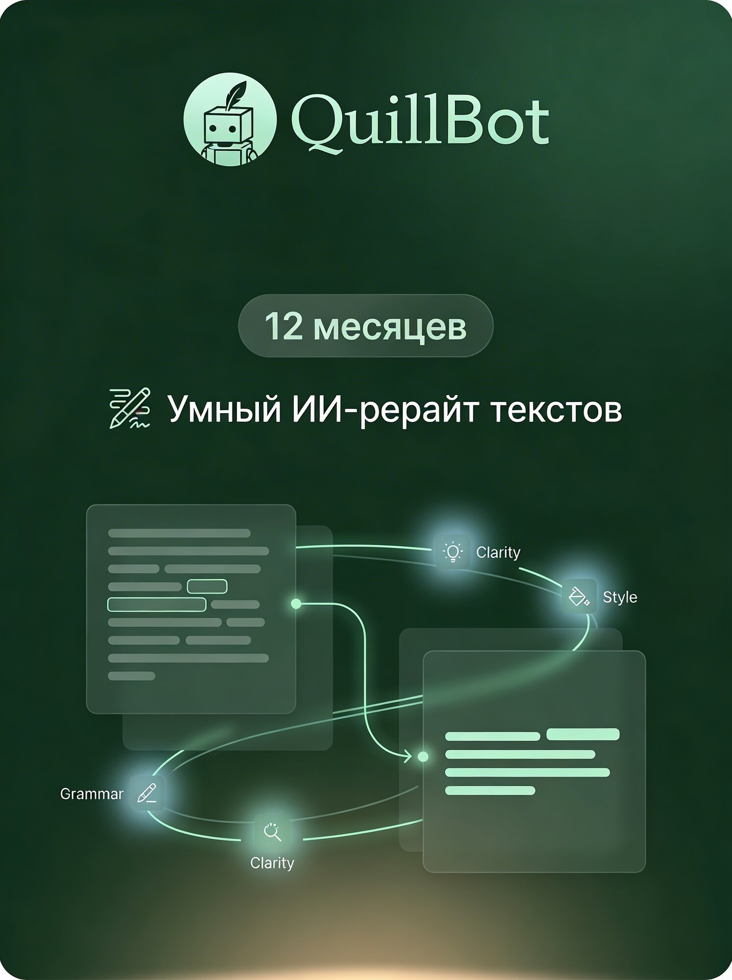 Quillbot Premium |Подписка |12 месяцев| Умный ИИ-рерайт текстов