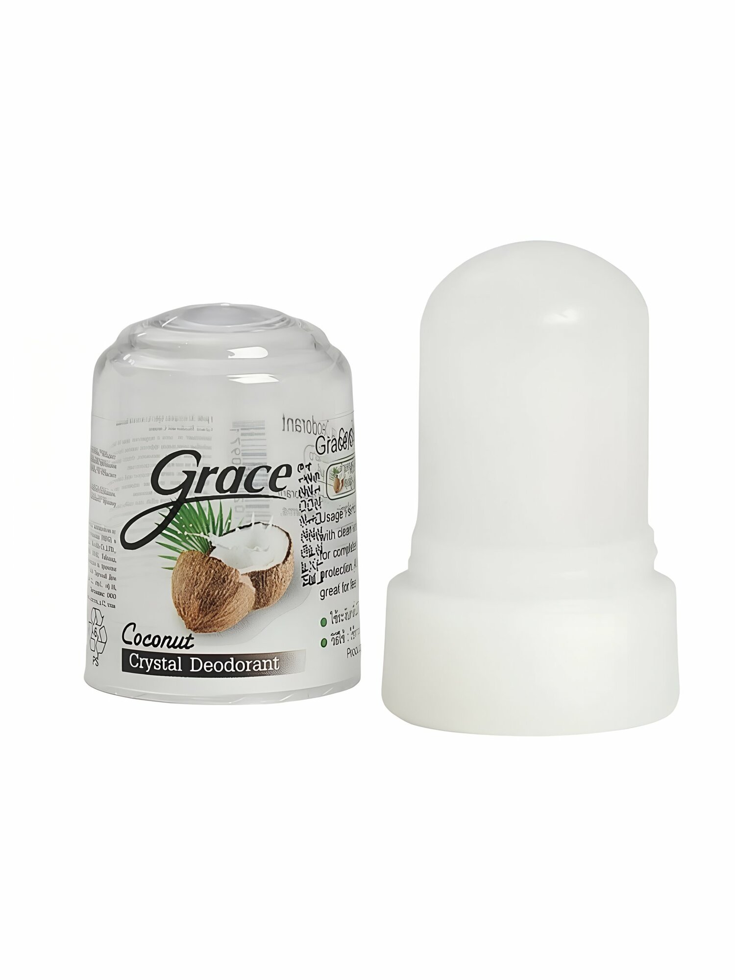 Кристаллический дезодорант Grace Кокосовый для женщин, стик 70 г, натуральный уход из Таиланда
