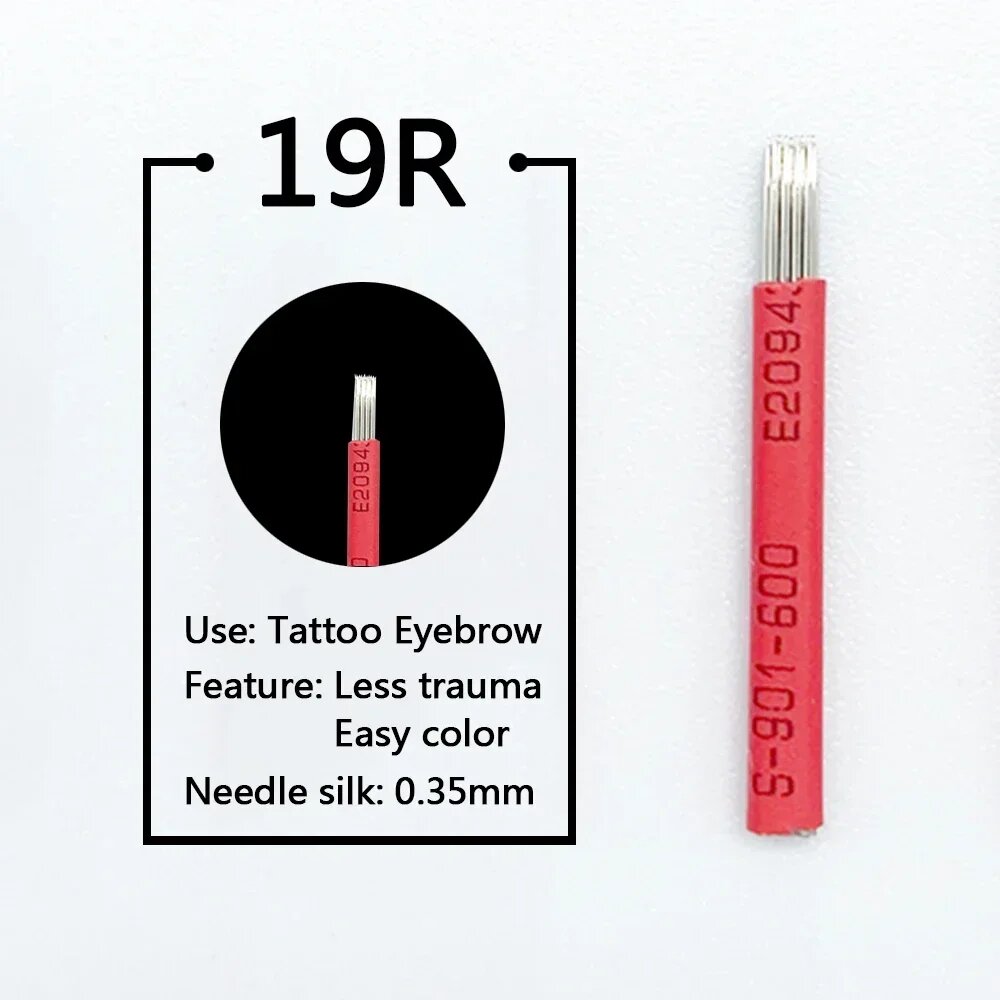 Иглы для татуажа бровей 19R, 0.35mm, E2094