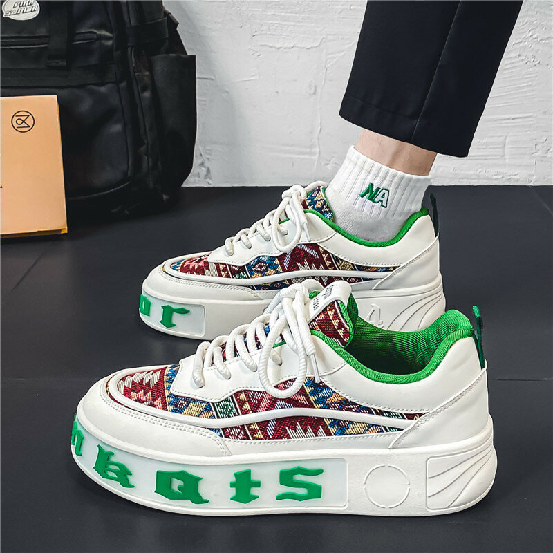 LUO Обувь мужская Летняя для молодежи Толстая подошва аган обувь/Green