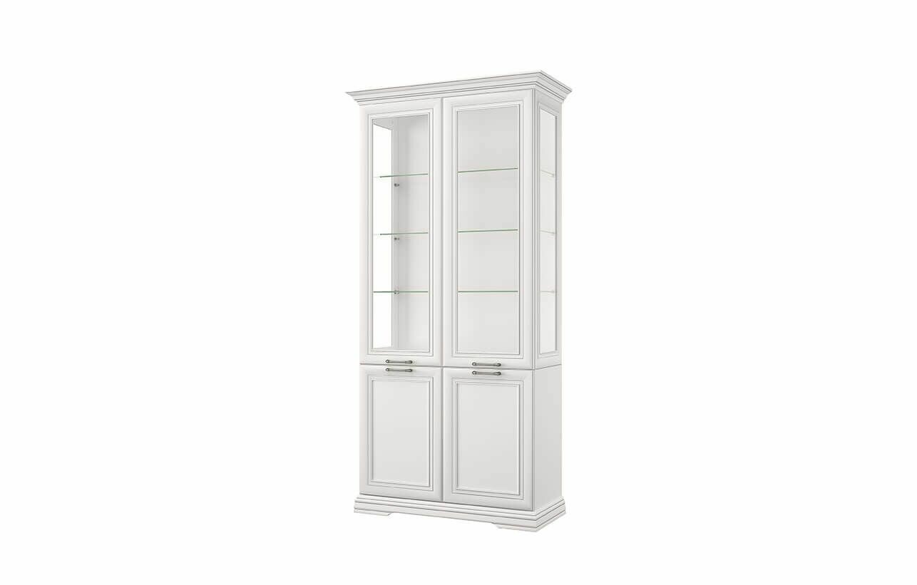 Шкаф с витриной Anrex SEVILLA 2V2D, 103х210,6х45,4см, цвет белый