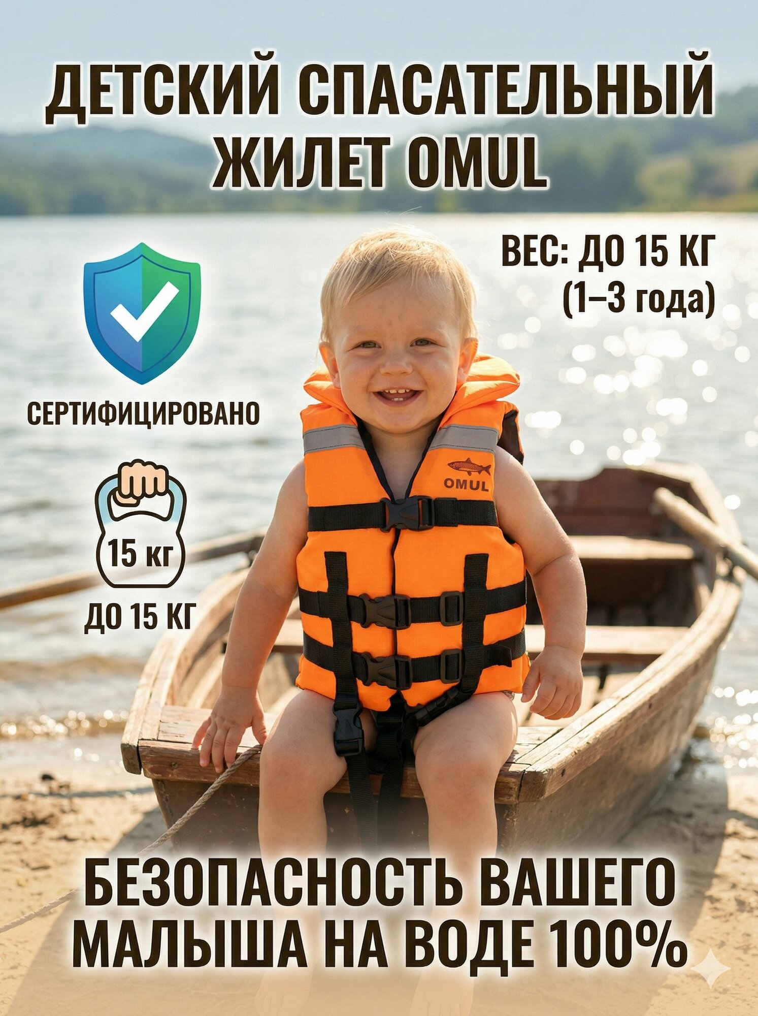 OMUL детский спасательный жилет (до 15 кг)