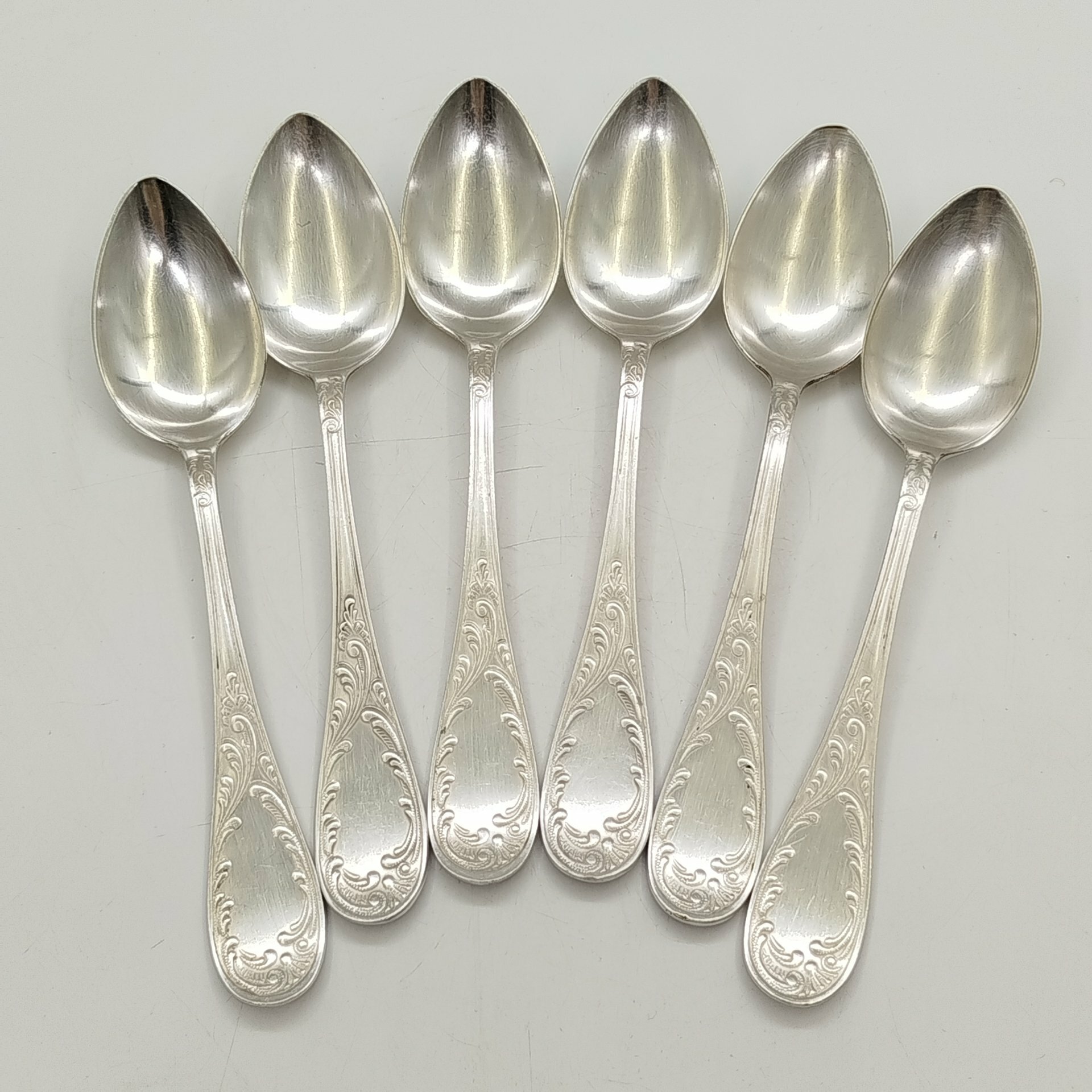 Набор из 6-ти столовых ложек с растительным декором, мНЦ (медь-никель-цинк)