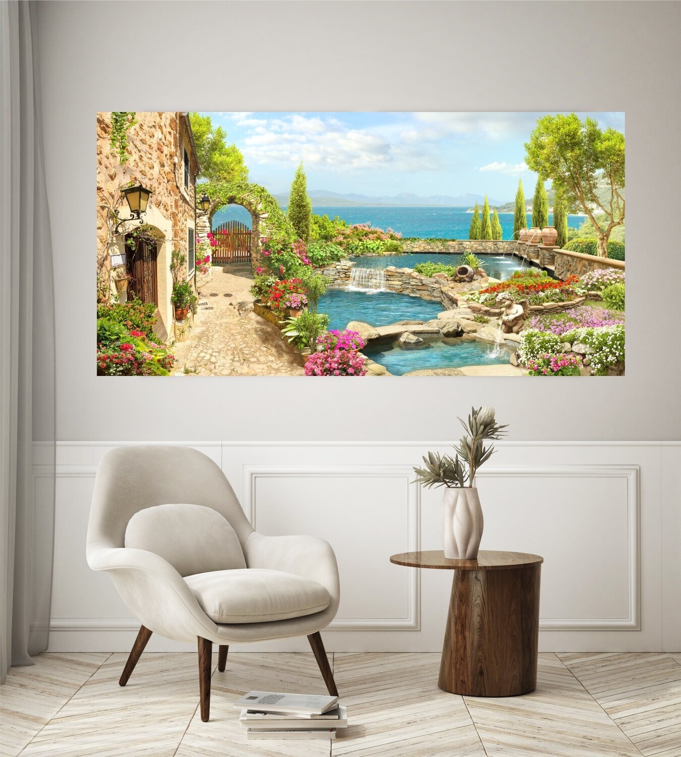 Фотообои "Итальянский дворик с аркой" 100х200 см.
