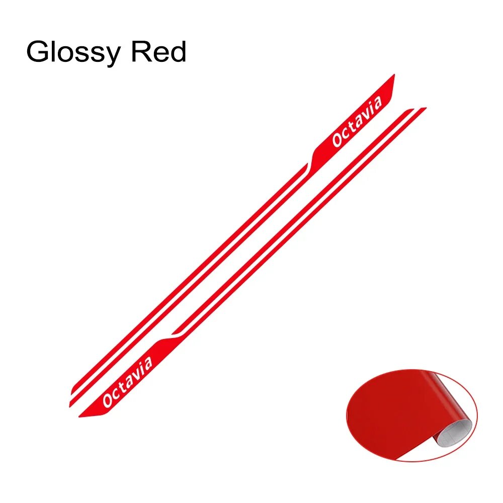 Наклейка на дверь Skoda Octavia Glossy Red 165x6.2cm