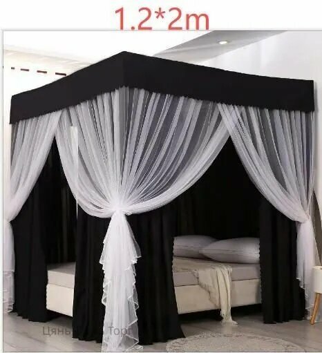 Балдахин 1.2*2M 200х120 см крепление Петли черный, белый