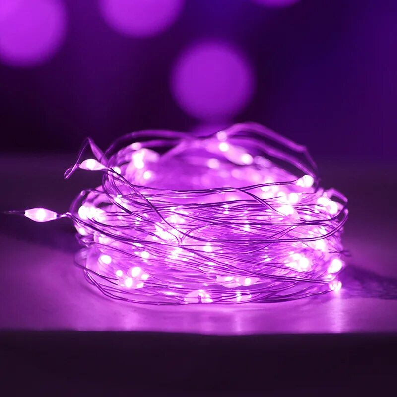 Гирлянда светодиодная Pink, 10м, 100LED, Copper Wire