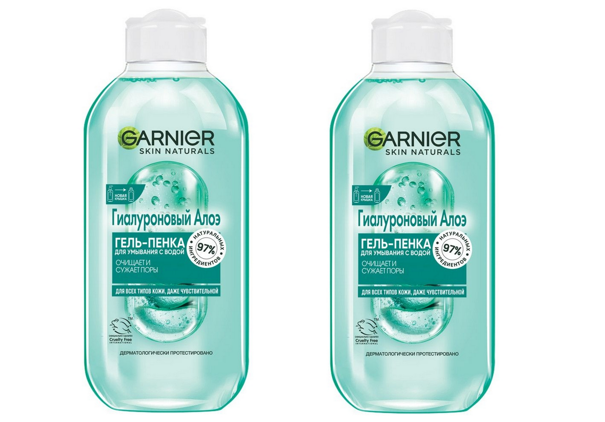 Garnier Гель-пенка для умывания гиалуроновая, Алоэ-вера, 200 мл, 2 шт