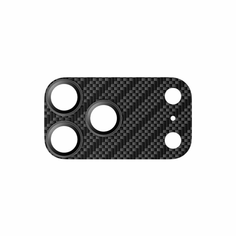 Защитные линзы на камеру Айфон 17 Про KEEPHONE Закаленное стекло HD clarity 9H Карбон с AR-покрытием — ROBIN Black
