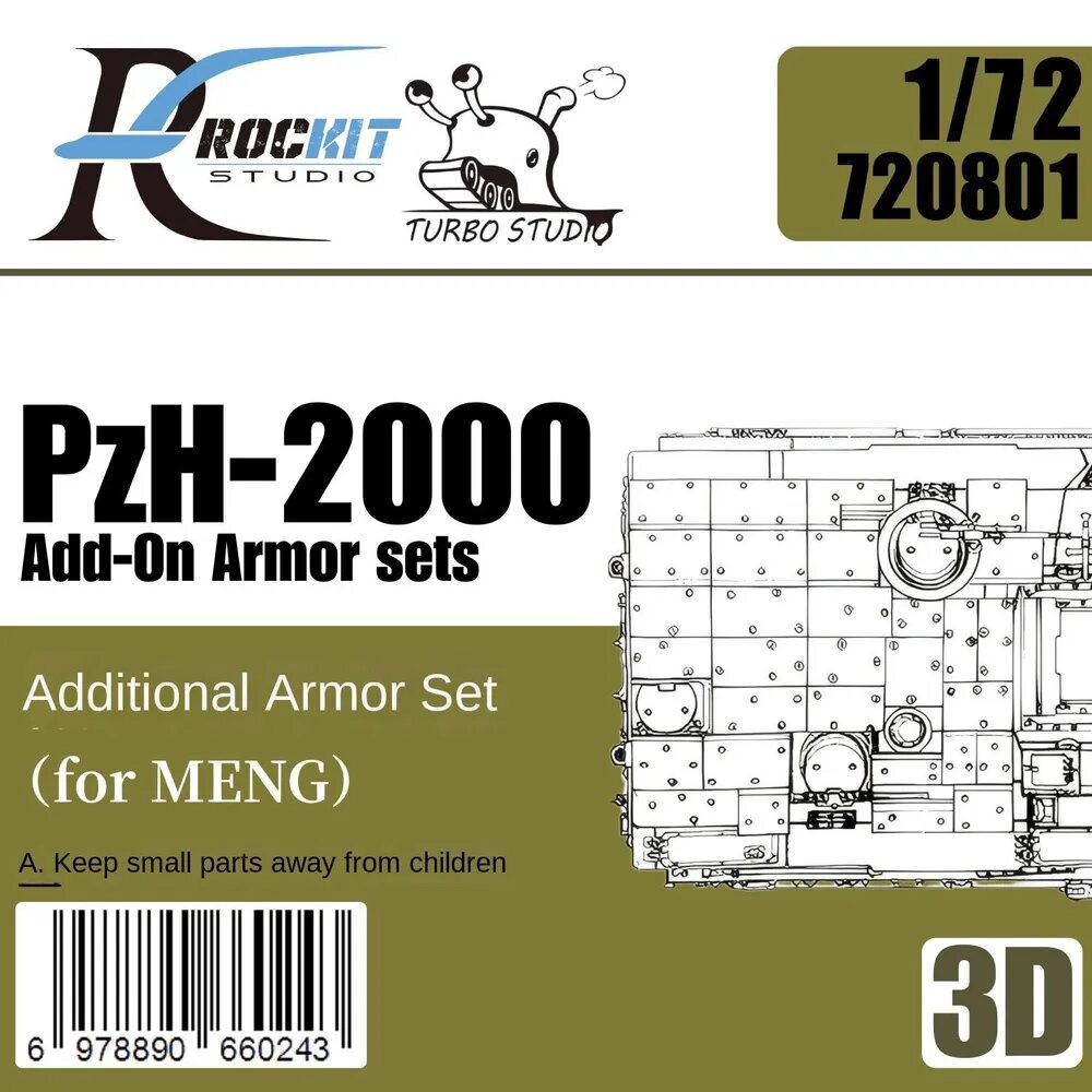 ROCKIT 720801 1/72 PZH-2000 Дополнительная броня Наборы деталей для (MENG)3D-печать