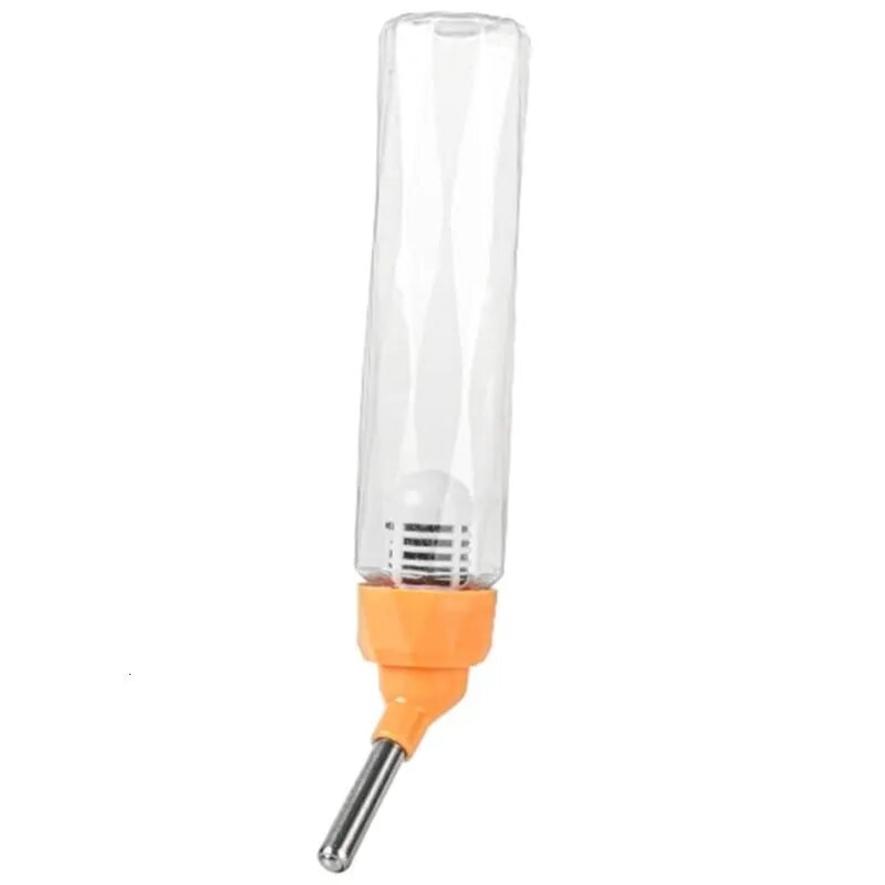 Поилка без капель для мелких животных, кроликов/хорьков/хомяков/морских свинок/белок, легко крепится к клетке, 80мл/125мл, Желтый - M