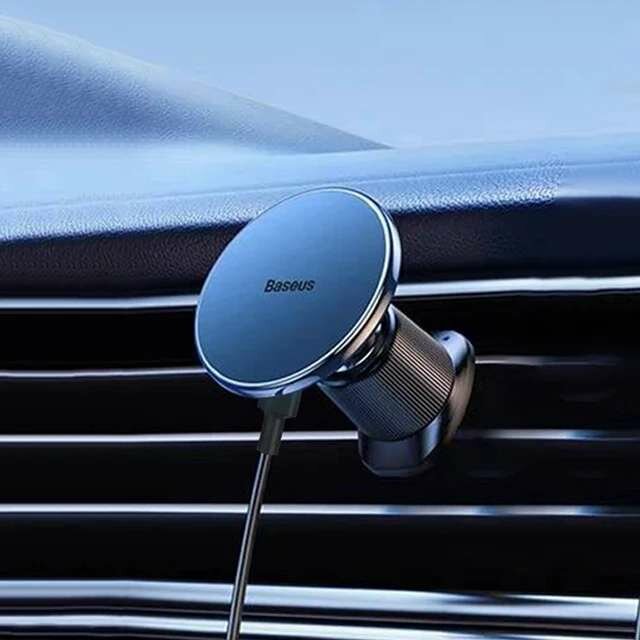 Автомобильный держатель с беспроводной зарядкой Baseus CW01 Magnetic Wireless Charging 15W, Черный