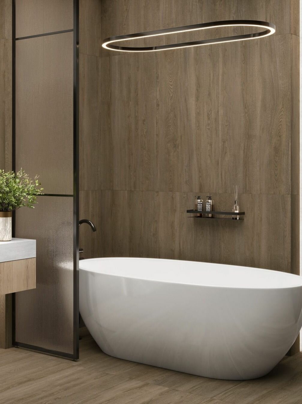 Керамогранит Волнат темный / Walnut Dark 1200x600мм Матовая