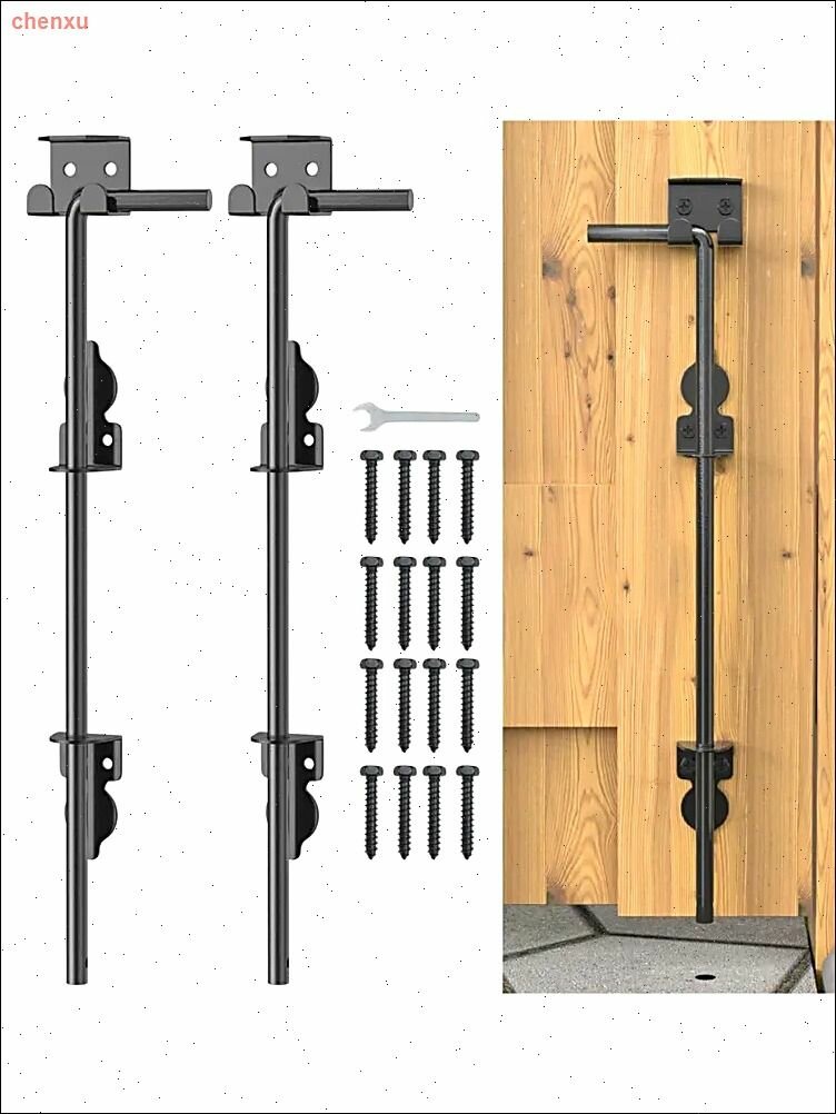 Эксклюзивный комплект из 2 сверхпрочных запоров для металлических ворот и деревянных ограждений, 18 дюймов