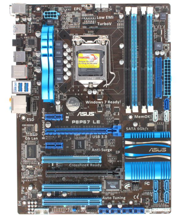 Материнская плата ASUS P8P67 LE, сокет LGA1155, чипсет Intel P67