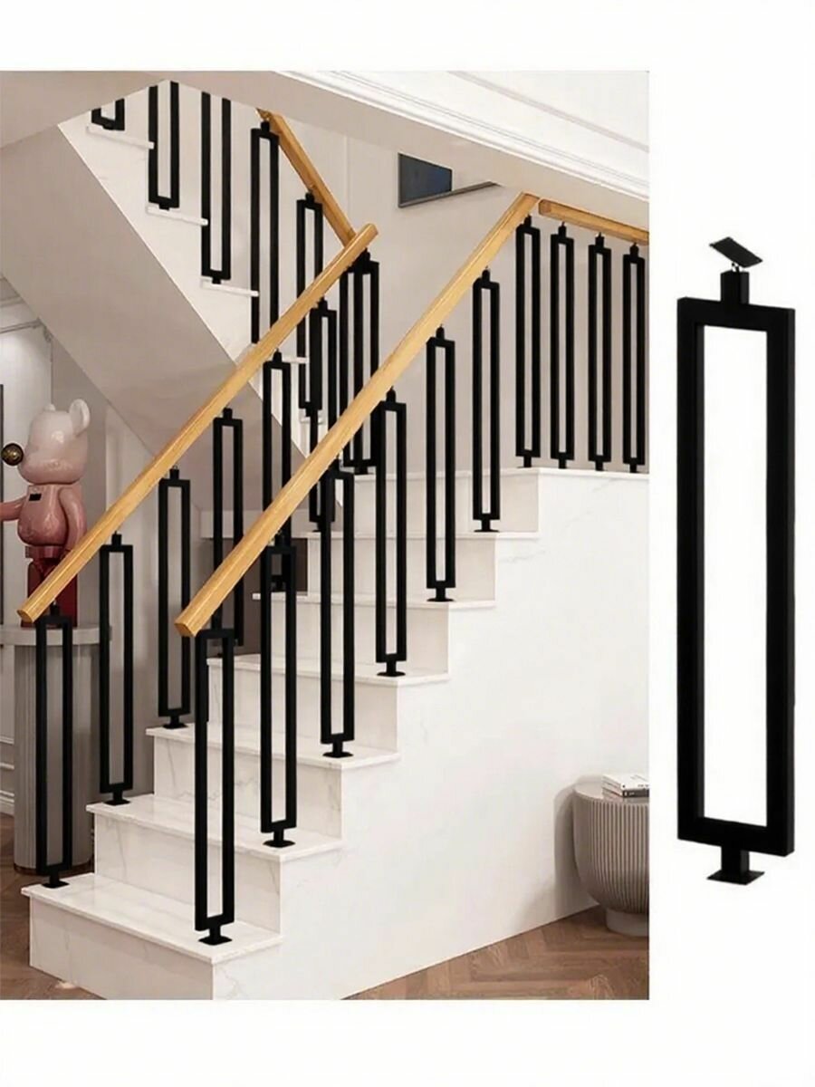 Современные золото кованые перила для лестниц и балконов, 90cm, ограждения для террас, лофтов и крыльца, 1 шт