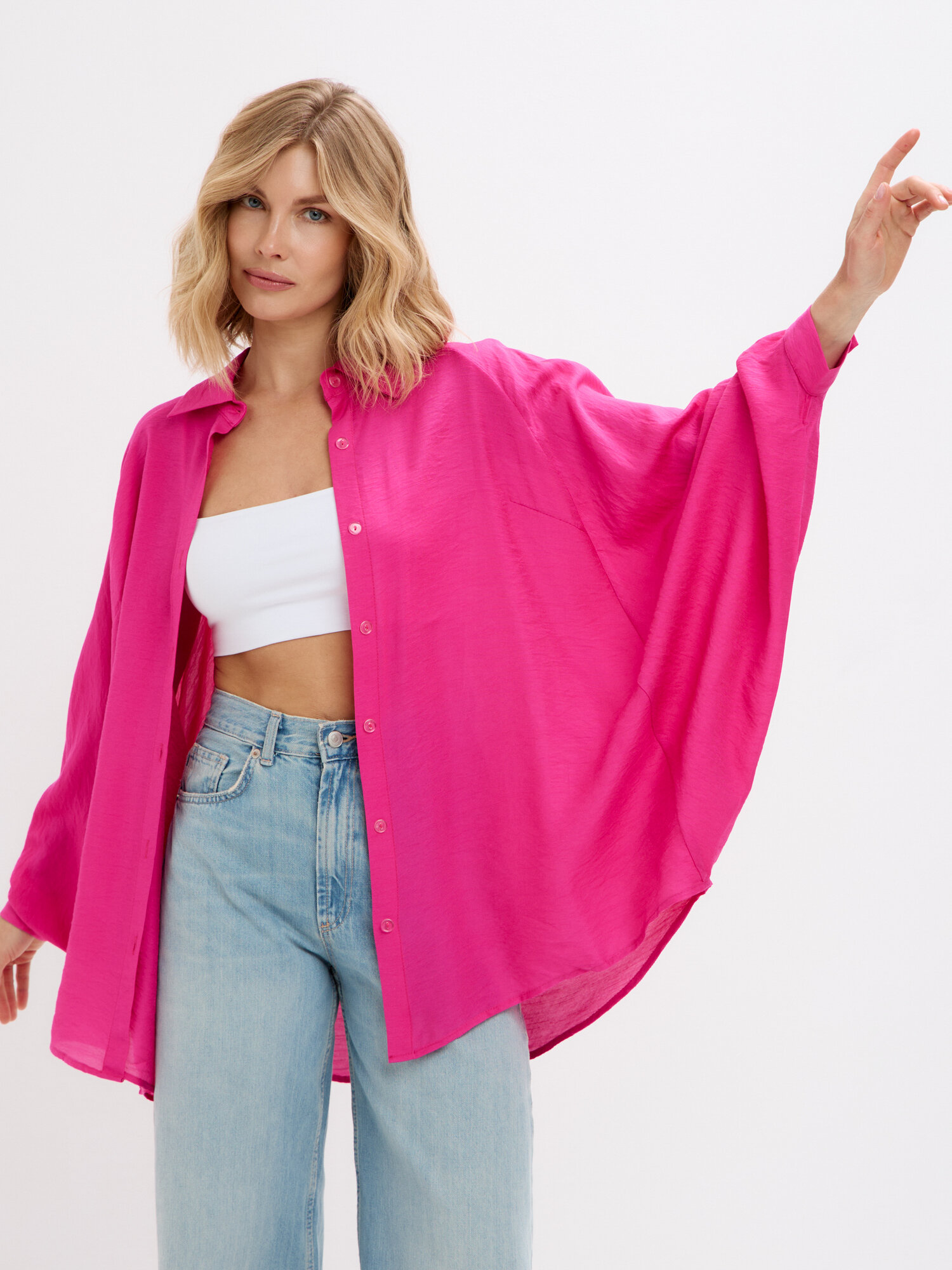 Рубашка с широким рукавом