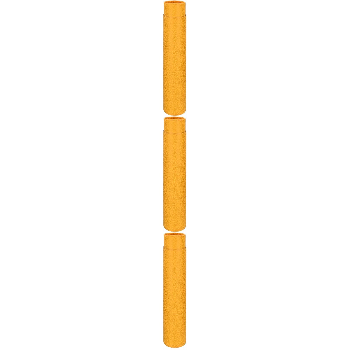 Туба для хранения художественных работ и чертежей оранжевого цвета, телескопическая, 3 шт