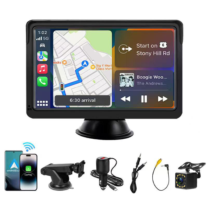 6-дюймовый беспроводной автомобильный экран CarPlay с Bluetooth и функцией навигации на Android Auto.