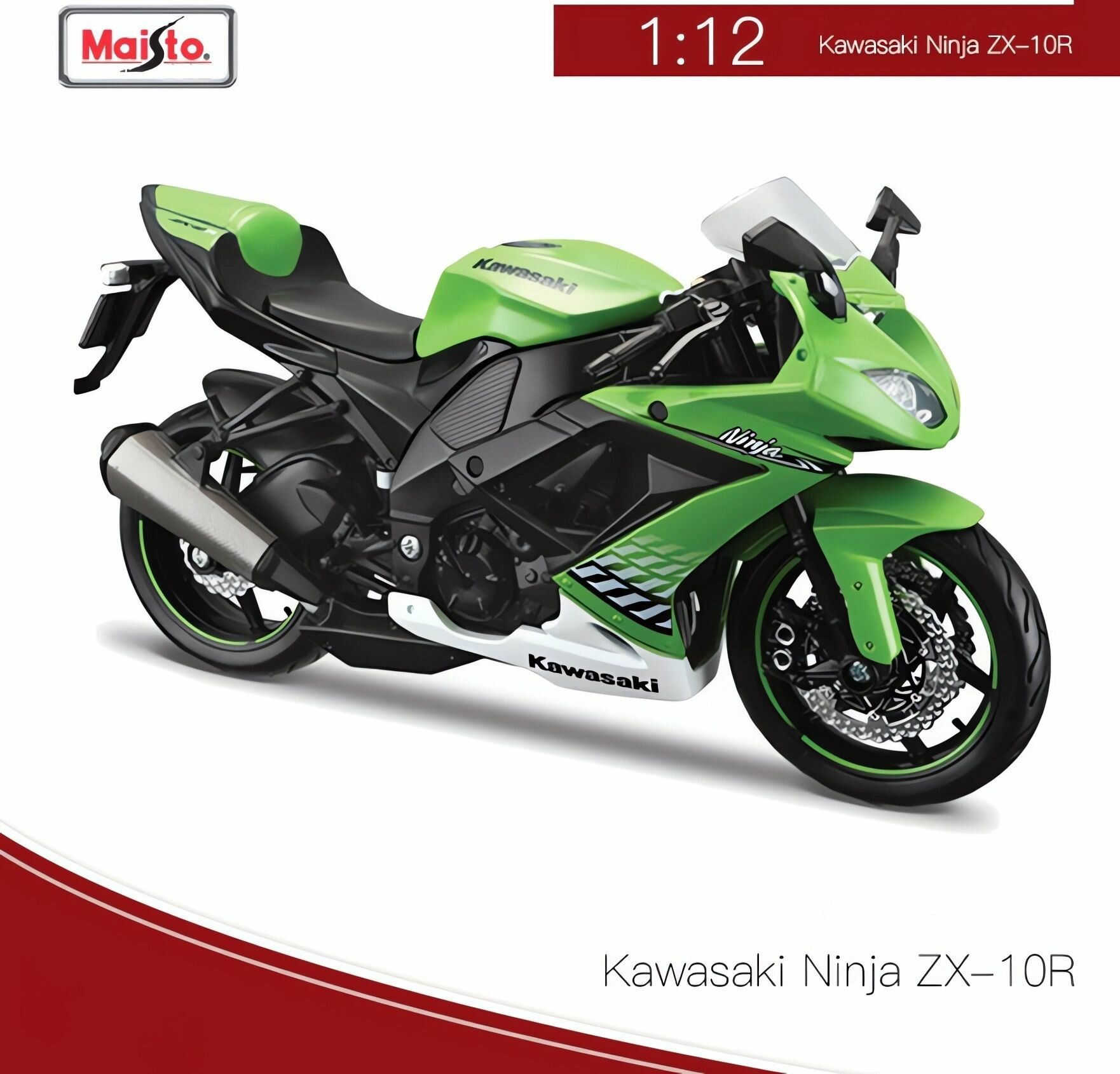 Коллекционная модель мотоцикла "Maisto". Kawasaki Ninja ZX-10R (Масштаб 1:12)
