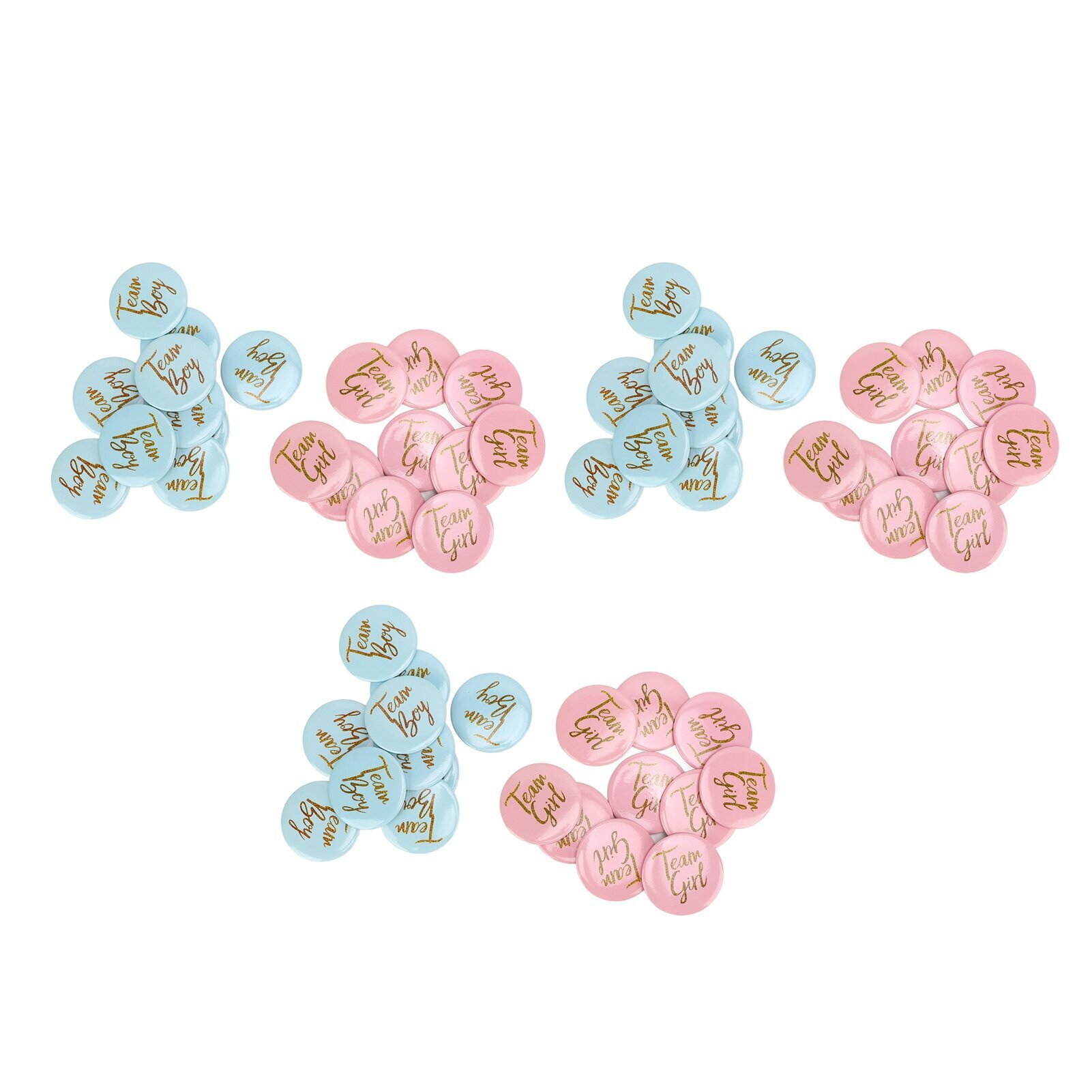 3Packs Пол раскрыть кнопку PIN -штифт металлический материал синий розовый английский рисунок привлекательный декоративный гендер