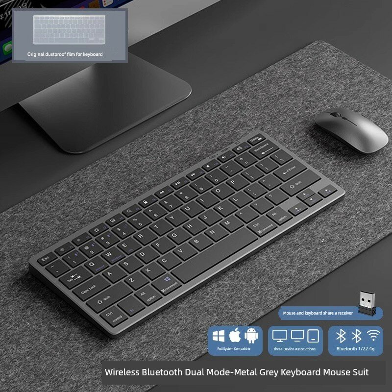 Apple Magic Клавиатура и мышь для MacBook — Металлический серый набор с тихим набором, без задержек, клавиши как на Mac