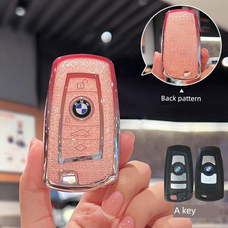 Кейс для ключей BMW 320li/4 Series одинарная оболочка в градиентном розовом
