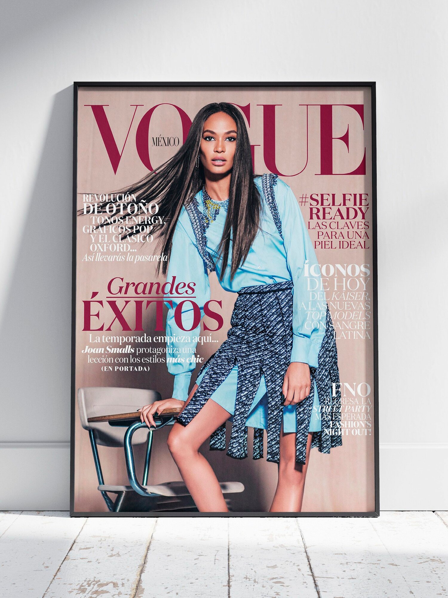 Плакат на стену для интерьера Джоан Смоллс (Joan Smalls 3) - Постер по модели и эстетике формата A4 (21x30 см)