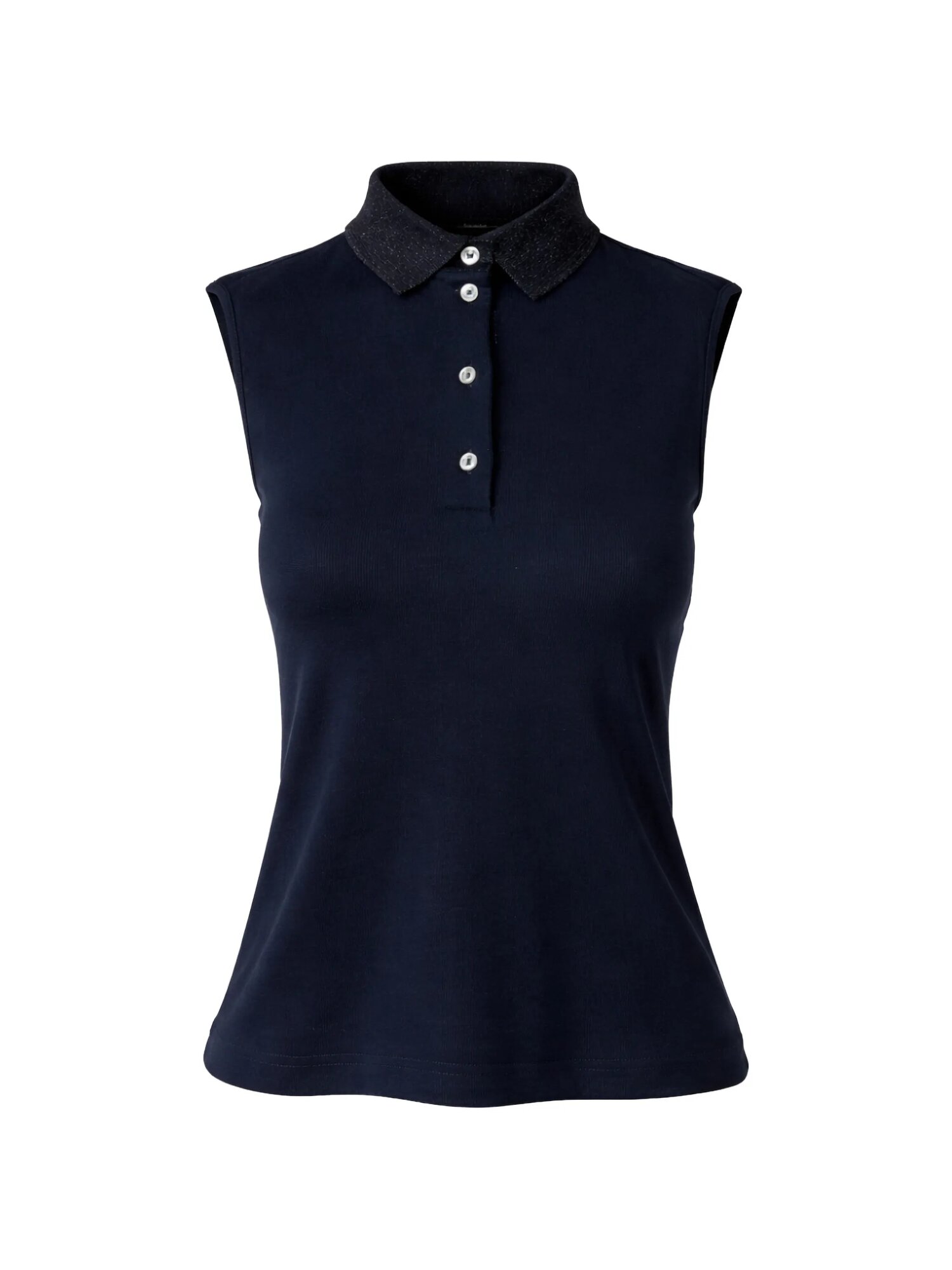 Топ Button contrast-collar polo top