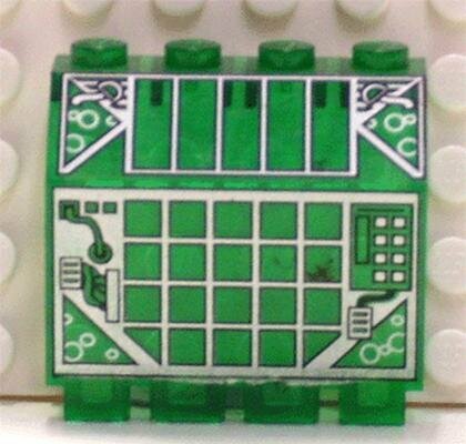 Деталь Lego 2582pb09 Panel 2 x 4 x 3 1/3 with Hinge with Silver and Black Grid Pattern