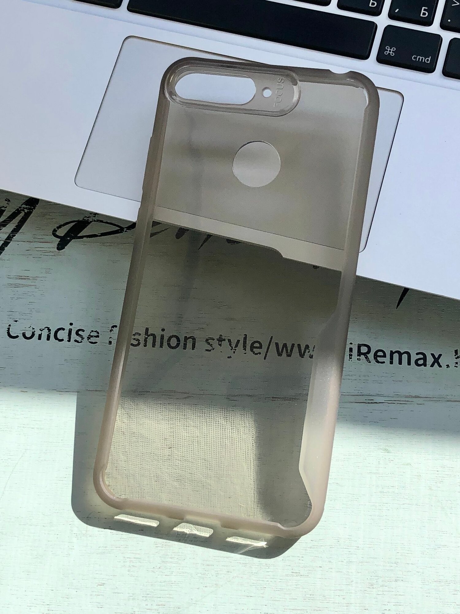 Чехол для Honor 7C (AUM-L41) / чехол на Honor 7A Pro (AUM-L29) / чехол для Huawei Y6 (2018) Premium FOCUS CASE НЕ желтеет, тонированный прозрачный противоударный, плотный