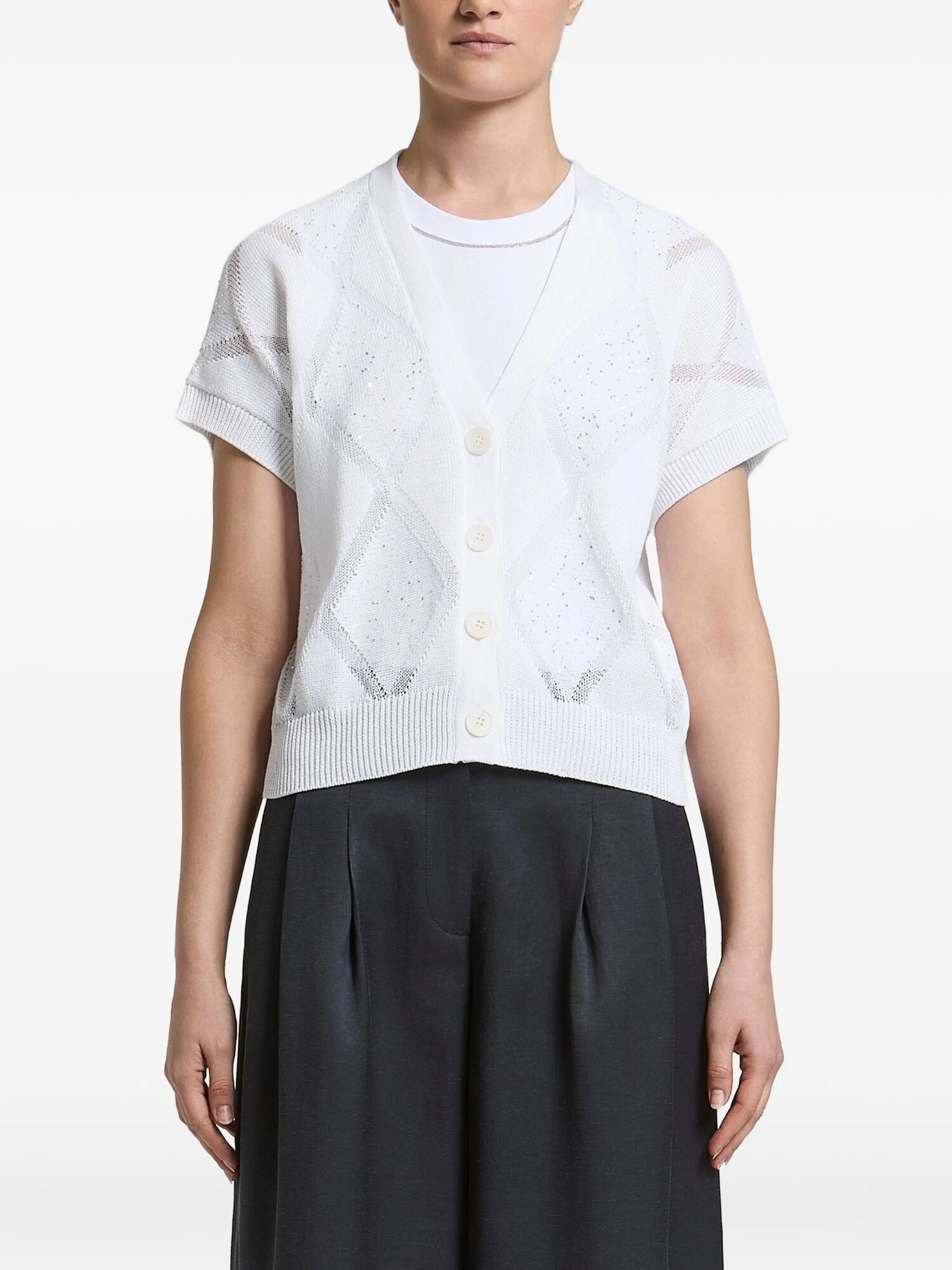 Кардиган Sequin-embellished argyle cardigan