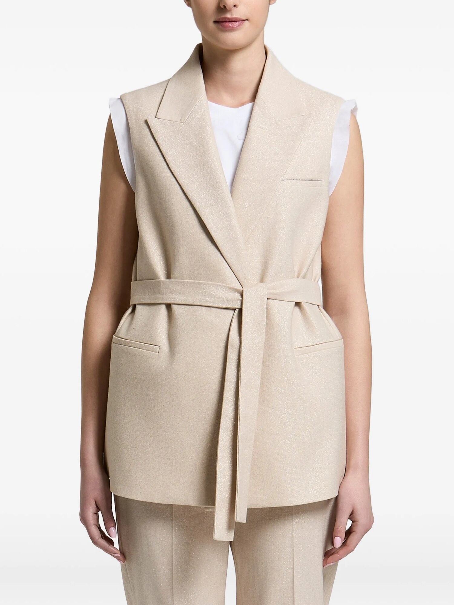 Пиджак Belted sleeveless jacket