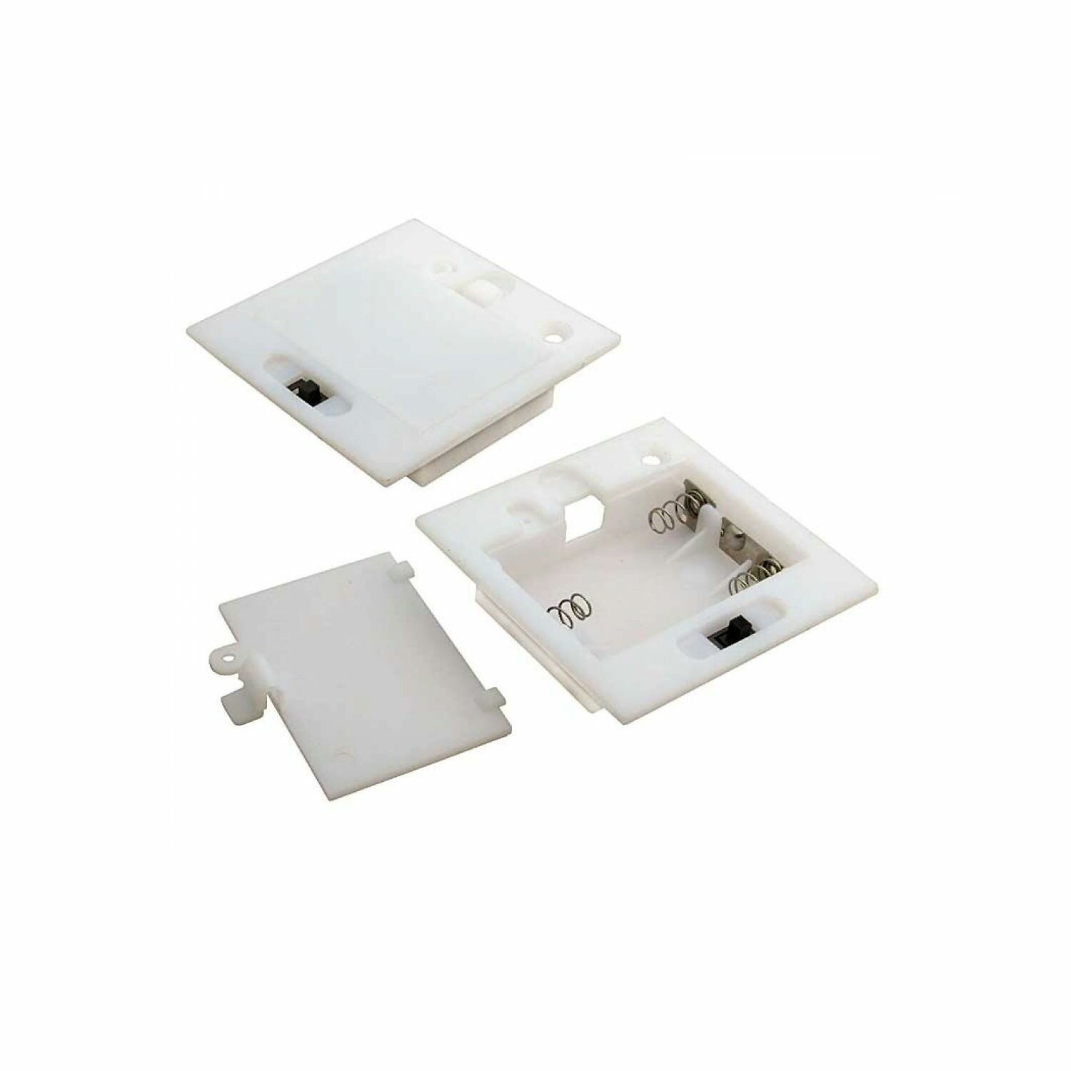 Батарейный отсек AAA*3 switch 62x62x14 мм, закрытый, белый