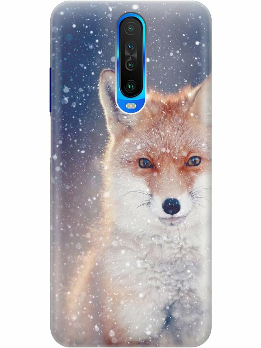 Ультратонкий силиконовый чехол-накладка для Xiaomi Redmi K30 с принтом "Лисица в снегопад"