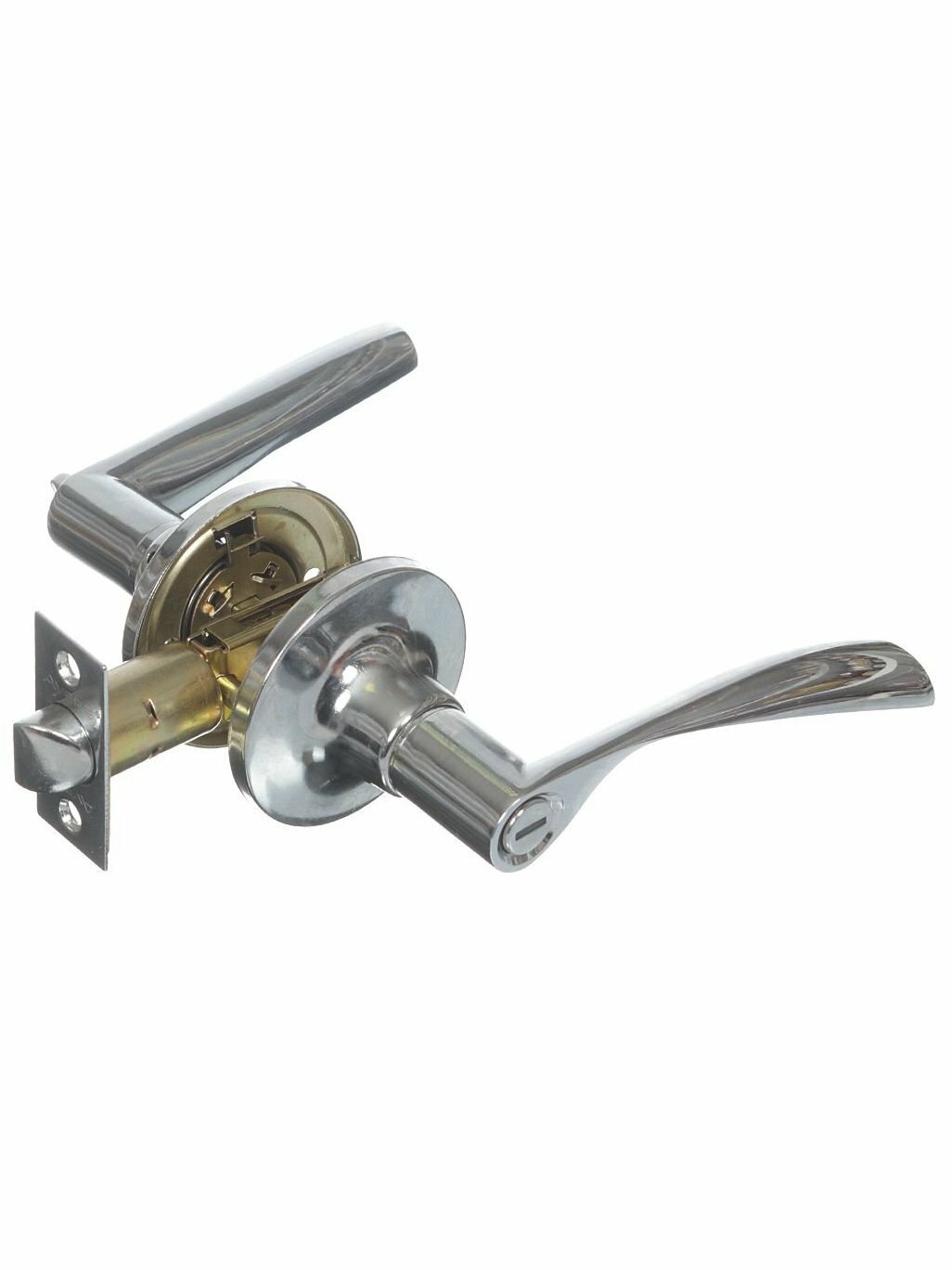 Ручка дверная Avers 8023-03-CR с замком и фиксатором, хром, тип кноб, комплект из 2 штук для межкомнатных дверей