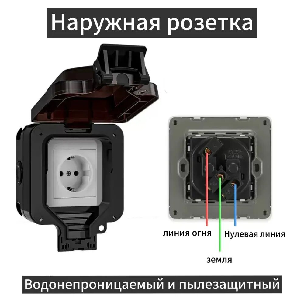 Водонепроницаемая уличная электрическая розетка