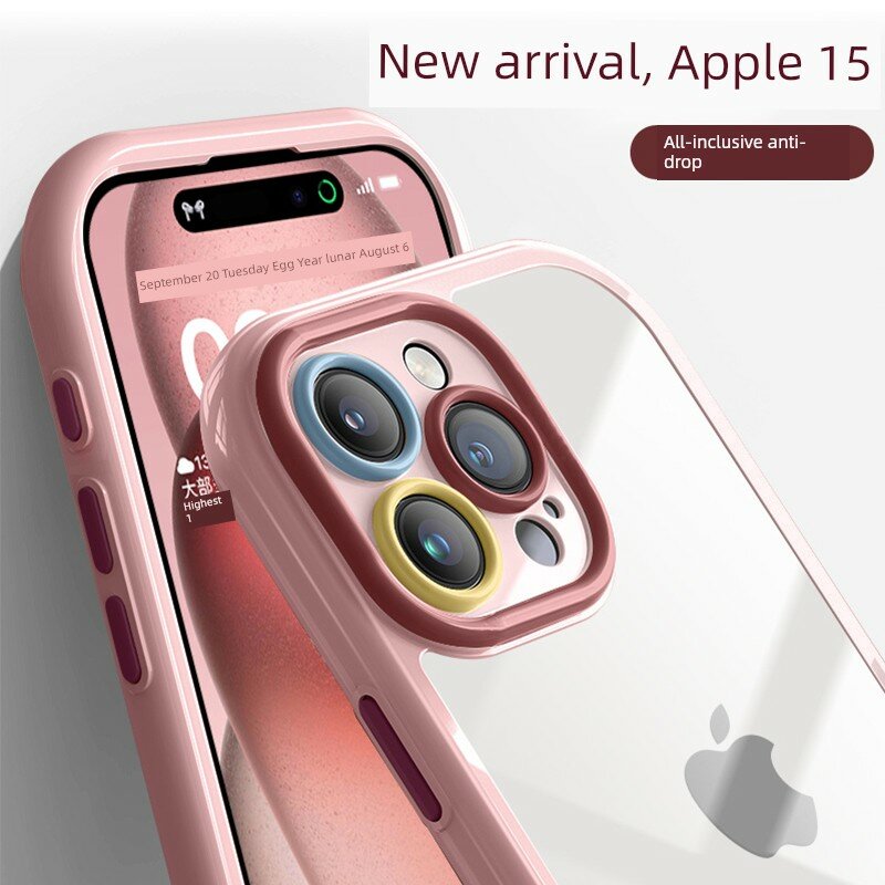 Чехол прозрачный для iPhone 12 - розово-белый, ультра-тонкий, не оставляет отпечатков и с охлаждением