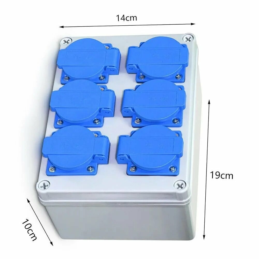 Распределительный щиток питания IP44 настенный, 6 розеток 230 В 16 А