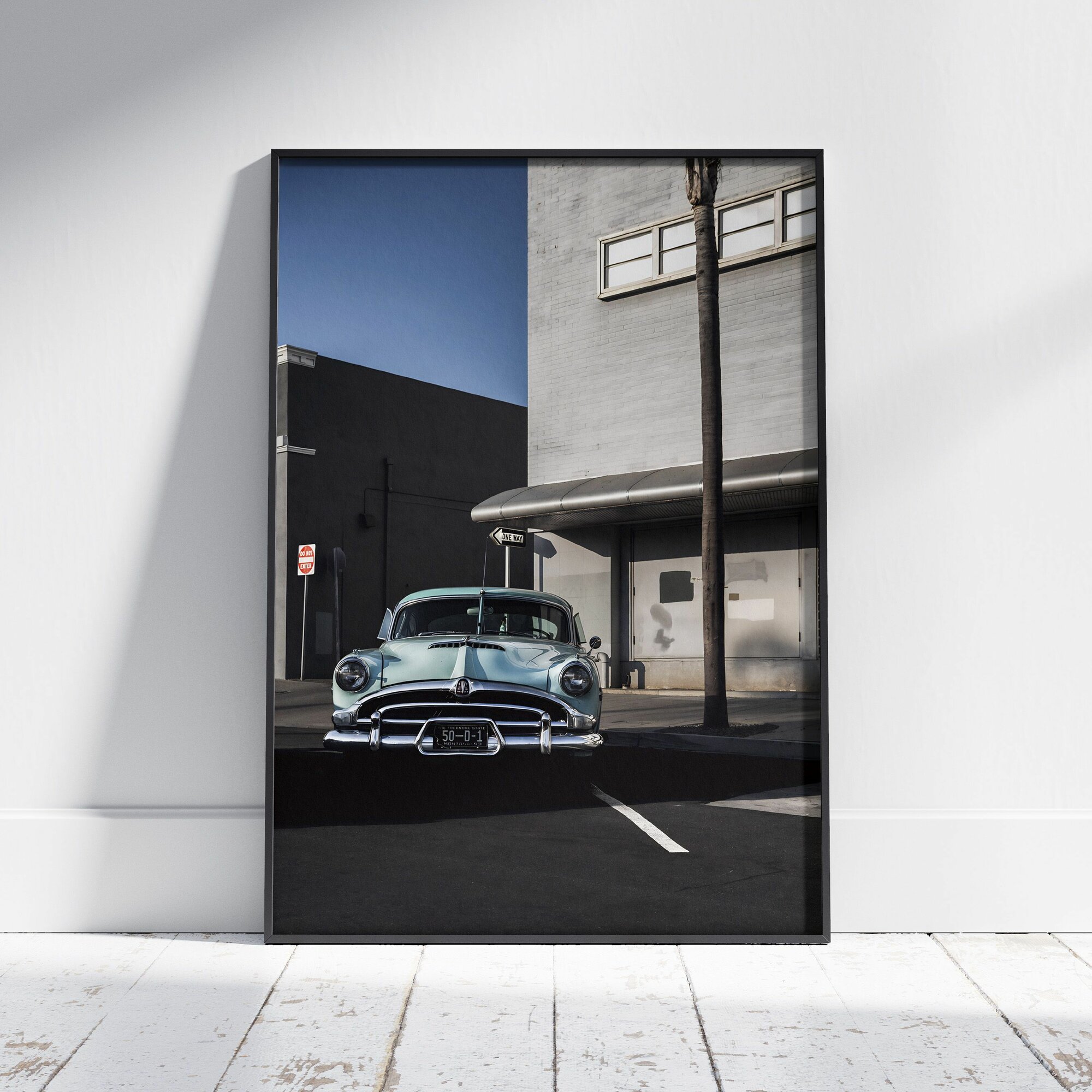 Плакат на стену для интерьера Культовые машины (Hudson Hornet 3) - Постер по легендарным и классическим ретро автомобилям формата А4 (21x30 см)
