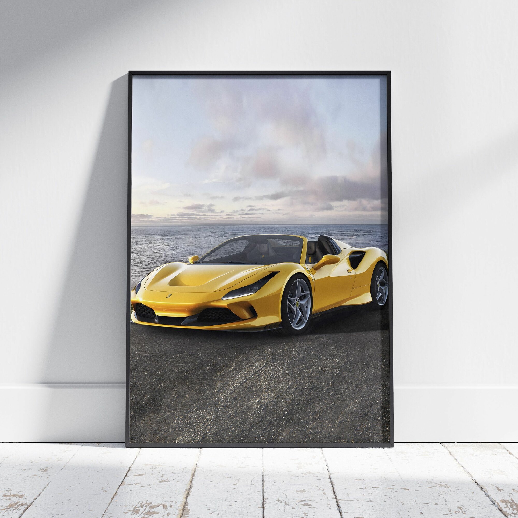 Плакат на стену для интерьера Кабриолет (Ferrari 488 Pista Spider 4) - Постер по машинам родстерам с открытым верхом формата А4 (21x30 см)