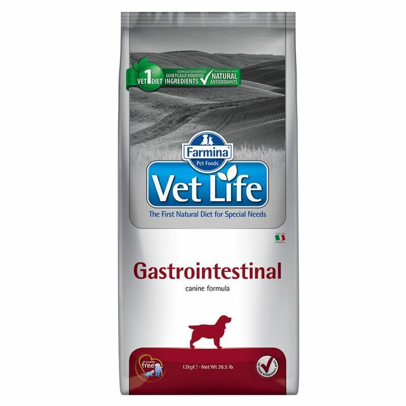 Farmina Vet Life Gastrointestinal, сухой диетический корм для собак при заболевании желудочно-кишечного тракта (ЖКТ), 2 кг