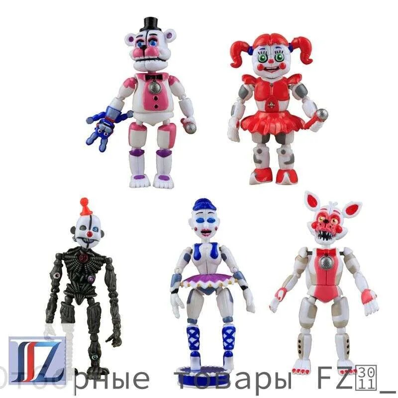 Набор фигурок Аниматроники Five Nights at Freddy's/Пять ночей у Фредди разборные 5 шт (15 см)