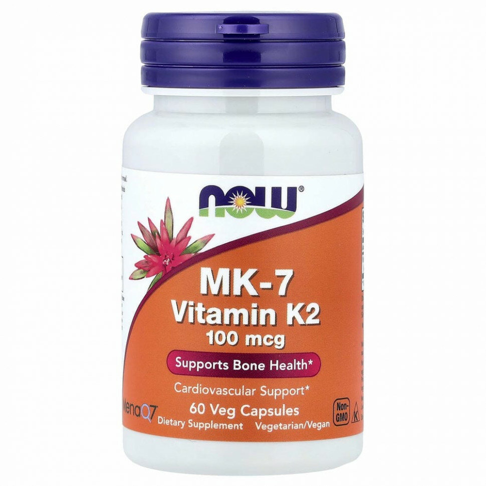 Now Foods МК-7 Vitamin К-2 Витамин К-2 (МК-7) для сосудов - 60 капсул
