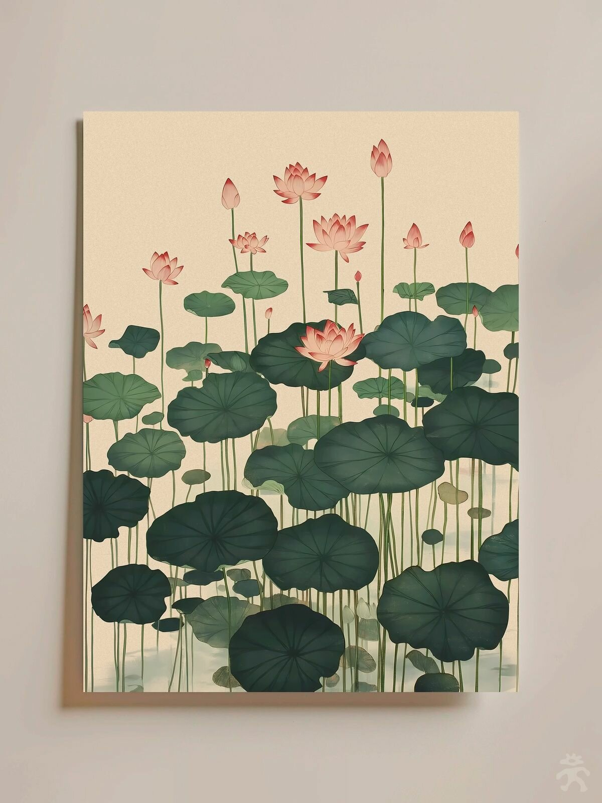 Интерьерный постер "Лотос" в японском стиле pinterest, 30x40 см