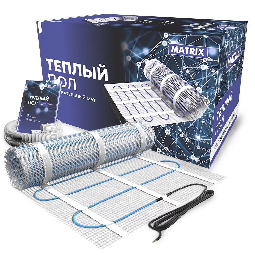 Двухжильный нагревательный мат GRANDEKS "MATRIX" 75 Вт / 0,5 кв. м