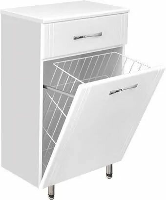 Тумба-комод Эко Стандарт 60 с корзиной для белья, белая