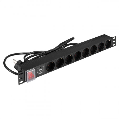 Блок розеток Exegate ServerPro PDU-19H802 Al-8S-EU1.8CU-SW-SPD1 (EX299604RUS)