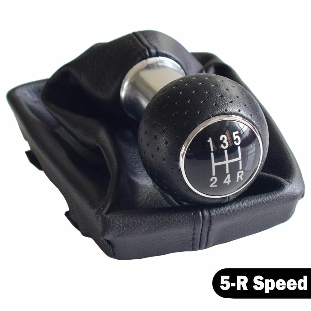 Ручка переключения передач Audi A4 B6 B7 2000-2008 5/6 скоростей кожа ABS чёрная с красной линией ?12 мм Kakulkomen